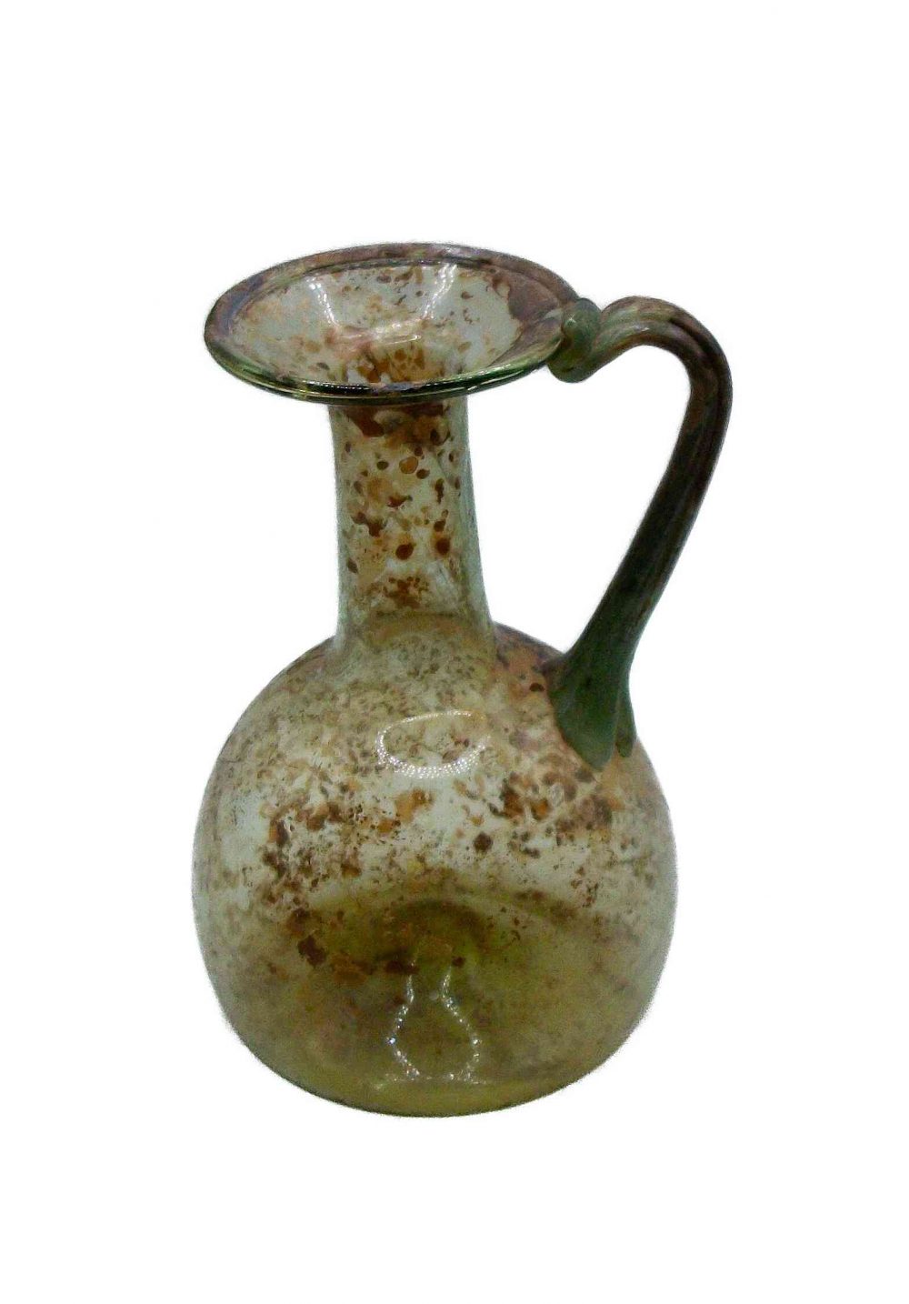 Roman Green Glass Jug with Elegant Handle - Antiquities by Objects Eclectic